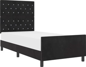 Postel s boxspringem s čelo Černá 90 x 190 cm samet 3344845