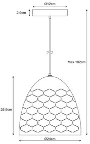 Lucide 43408/24/36 - Lustr na lanku GALLA 1xE27/60W/230V šedá
