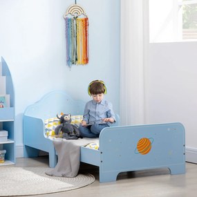 Dětská postel ZONEKIZ pro děti ve věku 3-6 let 143x74x59 cm Dřevěná postel s bezpečnostními zábranami Max zatížení 80 kg Moderní nábytek do ložnice M…