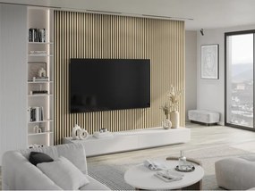 Mexen Lam-F, akustické stěnové lamely 275 × 30 cm, plstěný podklad 8 mm, technická dýha, dub pískový, S105-275307-3015-001