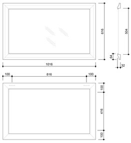 Sapho AMBIENTE zrcadlo v dřevěném rámu 620x1020mm, starobílá NL706