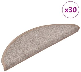 Schodové rohože 30 ks 56 x 17 x 3 cm světle hnědé půlkulaté 3365735