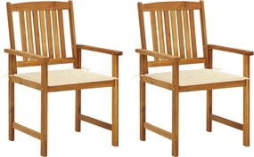 vidaXL Zahradní židle s poduškami 2 ks masivní akáciové dřevo [3061167] Barva: Červená