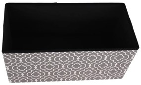 Skládací taburet FARGO tkanina v šedém vzoru