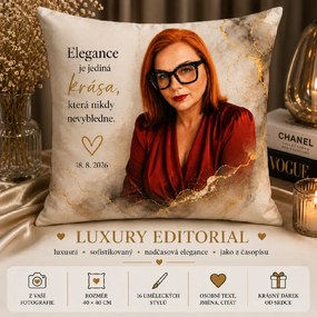Personalizovaný polštář z fotografie – umělecký portrét 45 × 45 cm Styl portrétu:: Perokresba