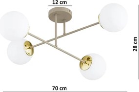 Brilagi - Přisazený lustr MILO ECRU 4xE27/60W/230V béžová/zlatá