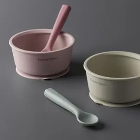 Tommee Tippee Silikonová mistička s přísavkou a lžičkou růžová