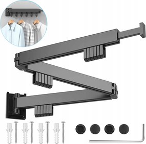 Výsuvný 3-STUPŇOVÝ Skládací Věšák Na Oblečení S Háčky, 120 CM