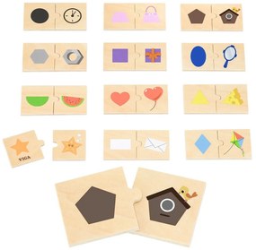 Viga Dřevěné puzzle dvojice - tvary