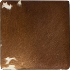 Dřevěná stolička s koženým sedákem Cowny - 30*30*45cm