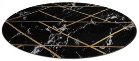 Dywany Luszczow Kusový koberec kulatý EMERALD EXCLUSIVE 2000 mramor, geometrický černý / zlato Rozměr koberce: 160 cm KRUH