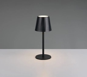 Matně černá LED stolní lampa s kovovým stínidlem (výška 21 cm) Diaz – Reality