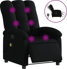 Elektrické masážní polohovací křeslo černé textil 3204082