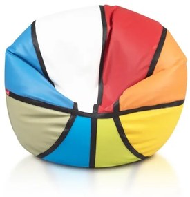 Sedací vak basketbalová barevná míč ekokůže