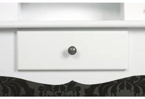 vidaXL Toaletní stolek se zrcadlem a stoličkou bílý