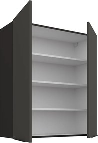 ARIA pe | horní skříňka 80 G-90 2F policová | 80 cm | VYSOKÁ | ANTI FINGERPRINT povrch | černá/šedá grafit