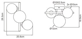 Globo 56133-3W - LED Přisazený lustr RIHA 3xG9/3,5W/230V