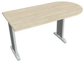 Stůl jednací oblouk 160 cm - Hobis Flex FP 1600 1 Dekor stolové desky: akát, Barva nohou: Stříbrná