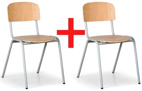 Dřevěná židle LISA s lakovanou konstrukcí, 1+1 ZDARMA