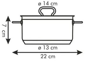 TESCOMA kastrol HOME PROFI s poklicí ø 14 cm, 1.0 l , pr. 14 cm