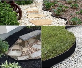 Zahradní plastový obrubník 60mm, 10m s kolíky Gardlov 24562