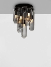Šedé skleněné stropní svítidlo se skleněným stínidlem Gustave – Nova Luce