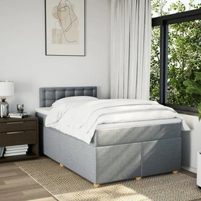 Box spring postel s matrací světle šedá 120 x 200 cm textil 3288961