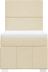 Box spring postel s matrací krémová 100 x 200 cm textil 3291577