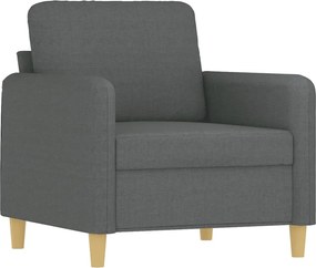 3dílná sedací souprava s polštáři tmavě šedá textil 3202071