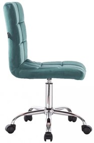 Velurová židle na kolečkách TOLEDO - zelená