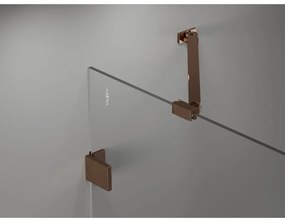 Mexen Lunar-B, výklopný sprchový kout levý 80 x 80 cm, 8mm čiré sklo, profil růžové zlato, 832-080-080-60-00-L