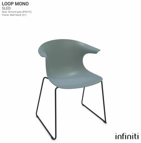 Židle Loop Mono Sled Barva kovové konstrukce: Matt black 31, Barva sedáku a opěradla z recyklovaného plastu: Military green IS513