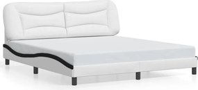 Rám postele s LED bez matrace Hvar bílý a černý 180x200 cm 3213954