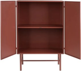 Červená kovová skříňka 70x105x35 cm Davis – White Label