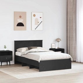Rám postele s čelo Černá 137 x 203 cm Kompozitní dřevo 3408859