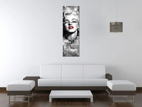 Gario Obraz s hodinami Elektrizující Marilyn Monroe - 3 dílný Rozměry: 30 x 90 cm