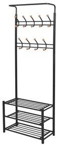 Věšák na oblečení s botníkem 68 x 32 x 182,5 cm černý 243726