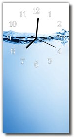 Skleněné hodiny vertikální Příroda Voda klesá modře 30x60 cm