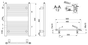 Aqualine DIRECT otopné těleso s bočním připojením 500x640 mm, bílá ILR65T