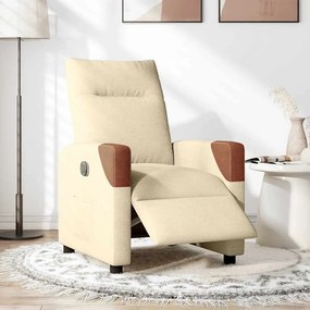 Elektrické polohovací křeslo krémové textil 3323994