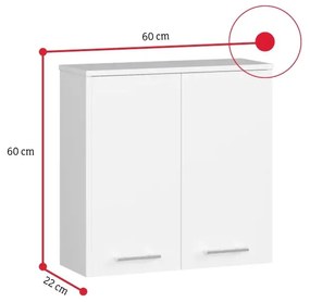 Závěsná koupelnová skříňka FIN W60, 60x60x22, bílá