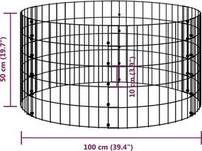 vidaXL Kruhový gabionový sloupek pozinkovaná ocel Ø 100 x 50 cm [152017]