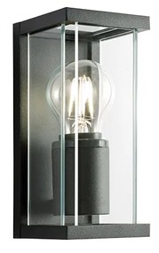 REDO Group 9107 Vitra, černé nástěnné venkovní svítidlo 1xE27 max. 15W, výška 20cm, IP54