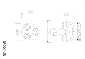 Globo 15999-3D - Stropní svítidlo RAGUSA 3xE27/60W/230V pr. 31,5 cm