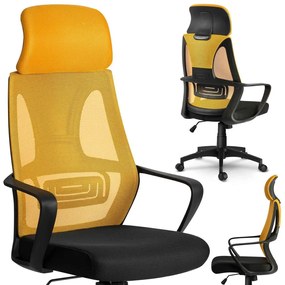 Global Income s.c. Kancelářská síťovaná židle Praga - žlutá