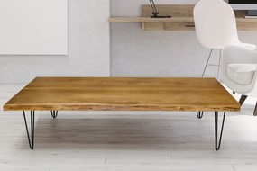 Moderní stoly Konferenční stolek HARPIN masiv dub/ocel