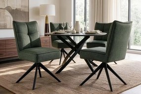 Designová otočná židle Narayan zelený samet