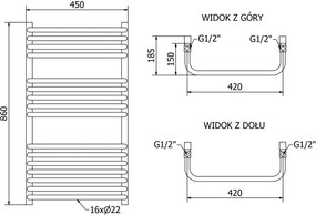 Mexen Apollo, elektrické topné těleso 860x450 mm + topná tyč 600 W, bílá, W117-0860-450-2600-20