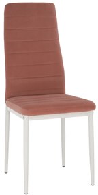 Židle, růžová, velvet látka / bílý kov, Tempo Kondela COLETA NOVA