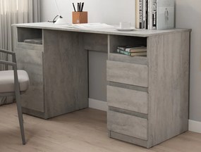 Psací stůl se 3 zásuvkami Carlos, šedý beton